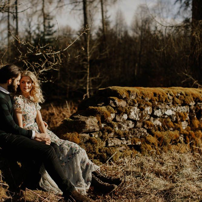 Natural Woodland Highland Bride Inspiration at Loch Lomond, Scotland ...