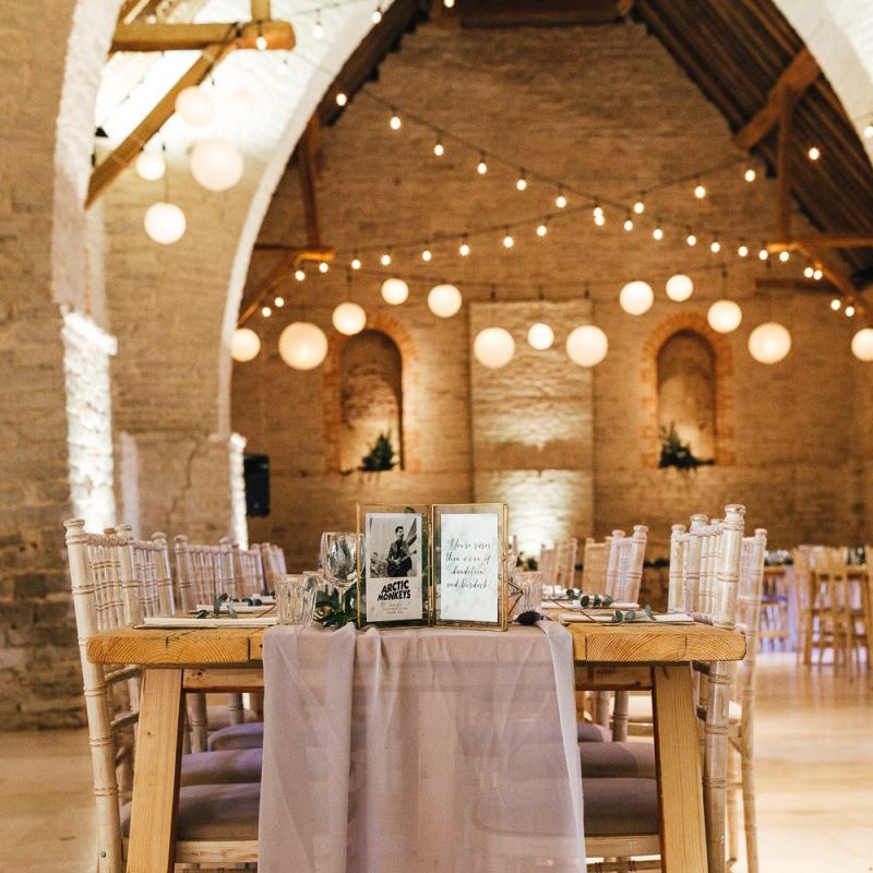 Watters Wtoo Bridal Dress & DIY Decor at Rustic Tithe Barn Wedding