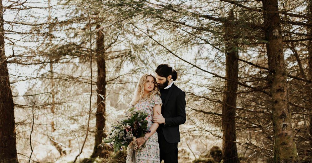 Natural Woodland Highland Bride Inspiration at Loch Lomond, Scotland ...