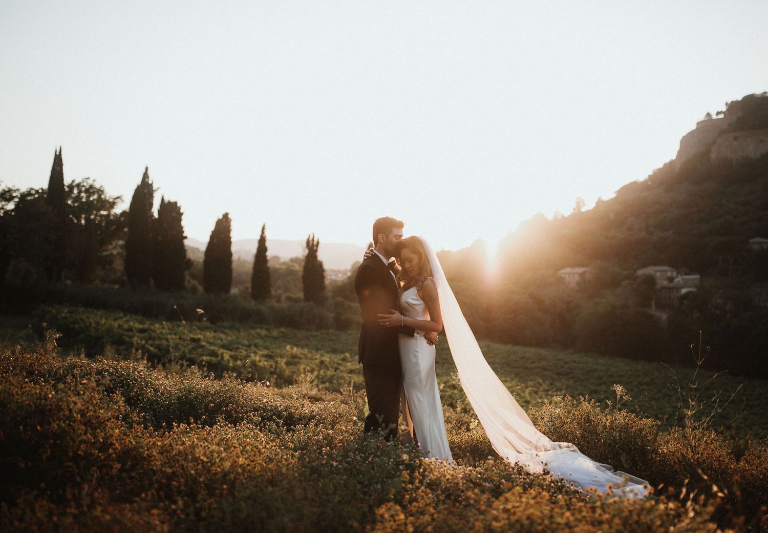 Intimate Italian Castle Wedding with Prosecco Tower