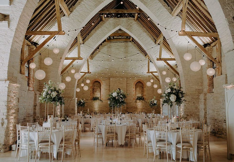 Tithe Barn Petersfield Wedding with Hoop Decor and Doughnut Cake - Rock ...