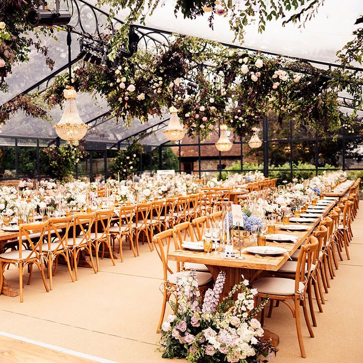 Phillipa Lepley Applique Dress at Home Glass Marquee Wedding