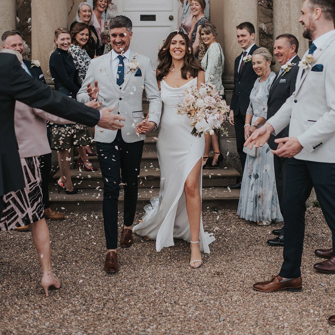 Wedding Dress With Split Leg at Iscoyd Park - Rock My Wedding