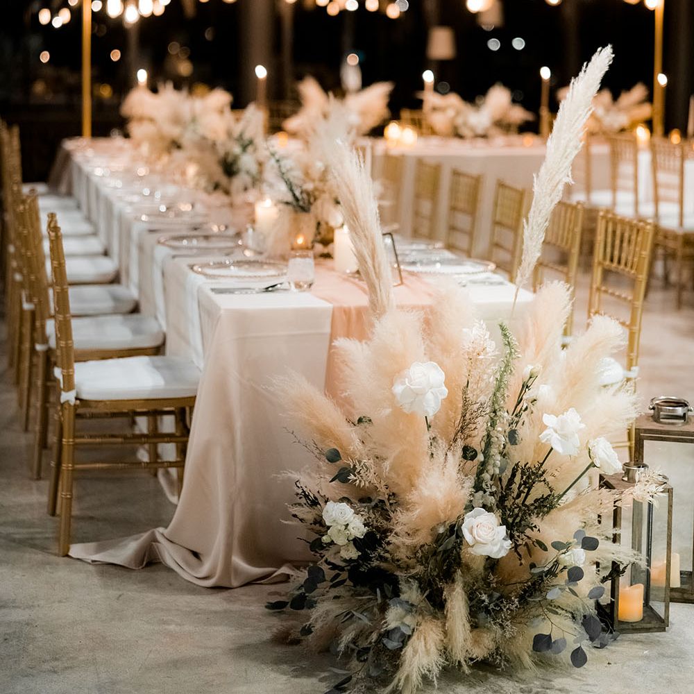 Pampas Grass Wedding Flowers For Outdoor Thailand Wedding