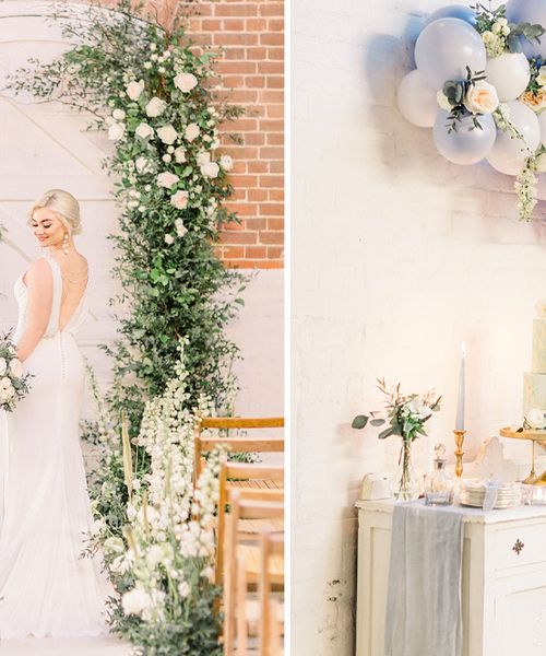 Powder Blue & Luxury Gold Wedding Inspiration with Wedding Balloons ...