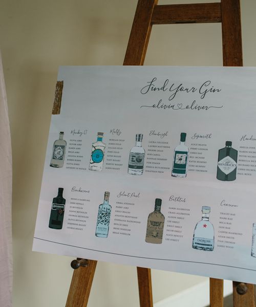 DIY Decor & Gin Table Plan for a Classic Wedding at Stubton Hall