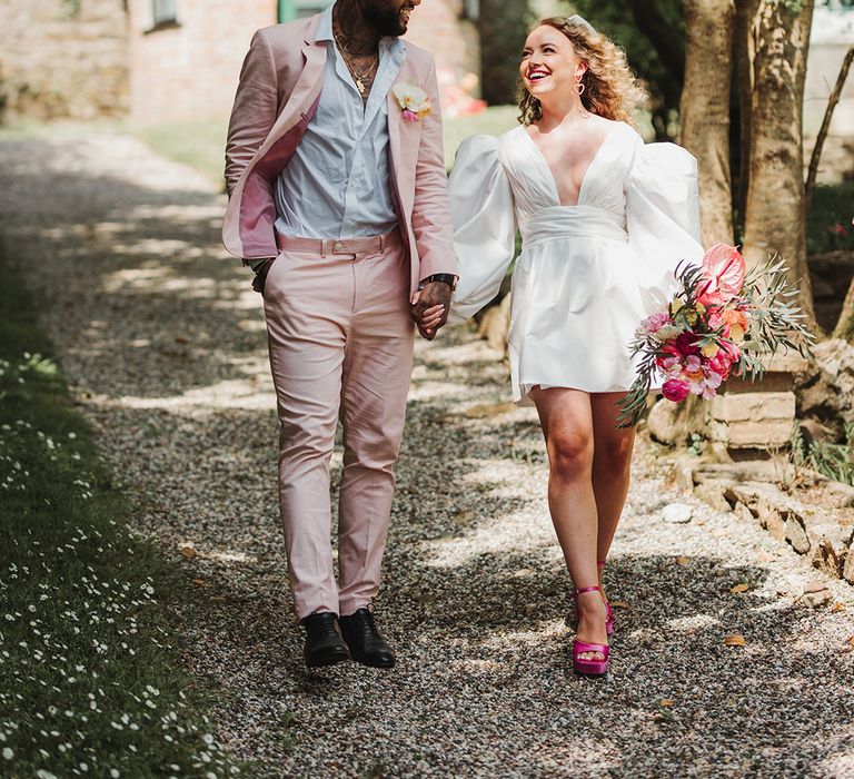 Pink Polstrong Manor Wedding Inspiration With Disco Balls