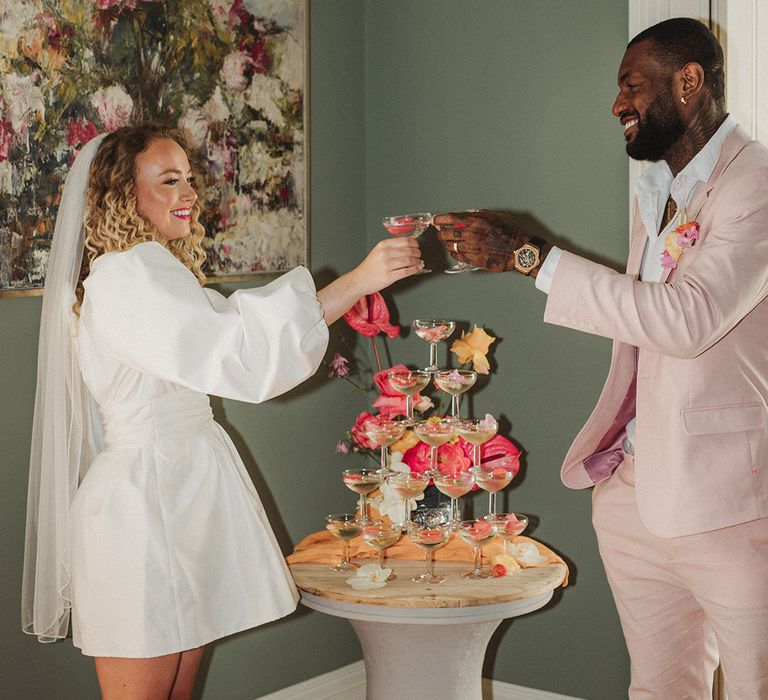 Pink Polstrong Manor Wedding Inspiration With Disco Balls