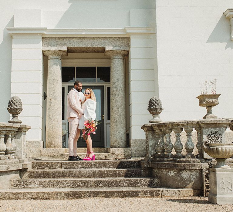Pink Polstrong Manor Wedding Inspiration With Disco Balls