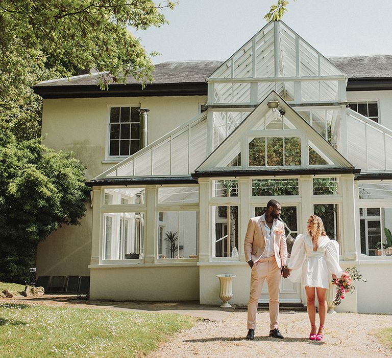 Pink Polstrong Manor Wedding Inspiration With Disco Balls