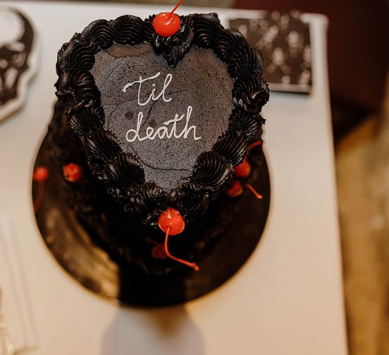Gothic Wedding At The Asylum Chapel With Custom Galia Lahav Black ...