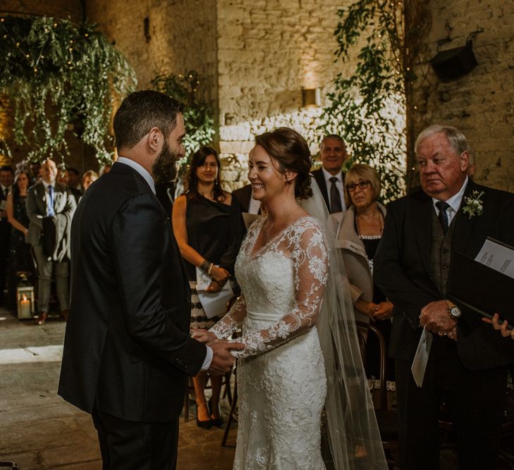 Rustic Cripps Barn Winter Wedding with Annasul Y Violet Bridal Gown