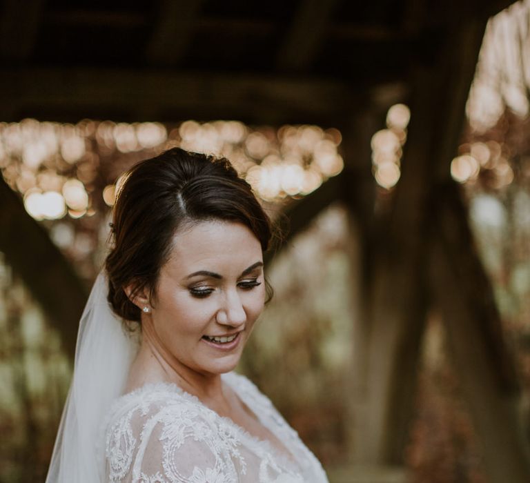 Rustic Cripps Barn Winter Wedding with Annasul Y Violet Bridal Gown