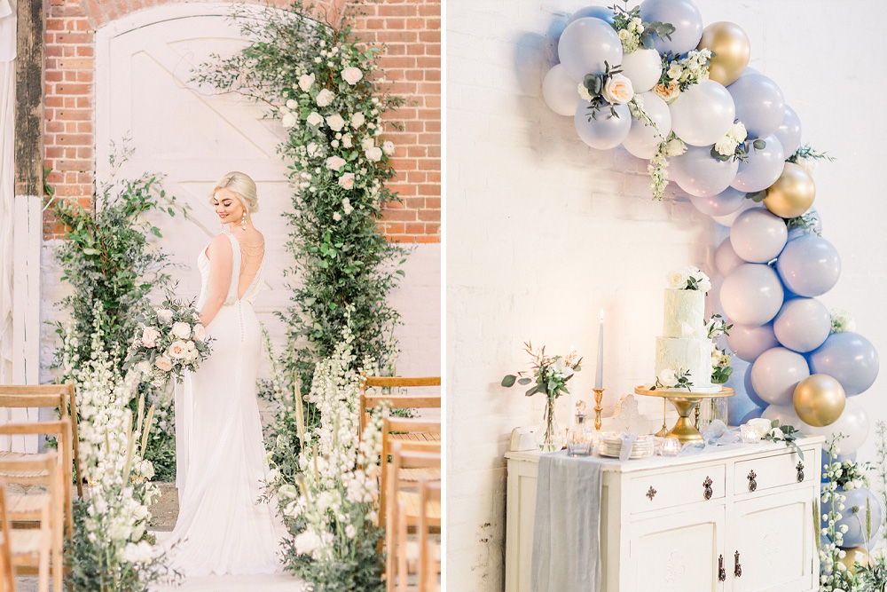 Powder Blue & Luxury Gold Wedding Inspiration with Wedding Balloons ...